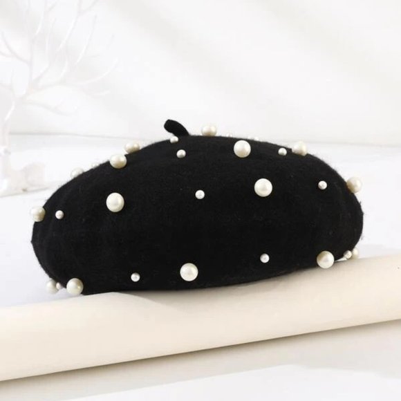 Accessories | Beret Faux Pearl Decor Nwot | Poshmark